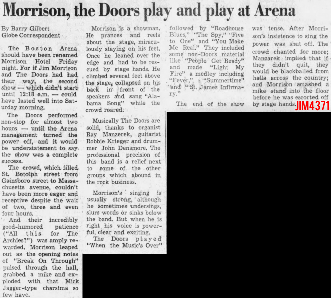 The Doors | Boston Arena 1970